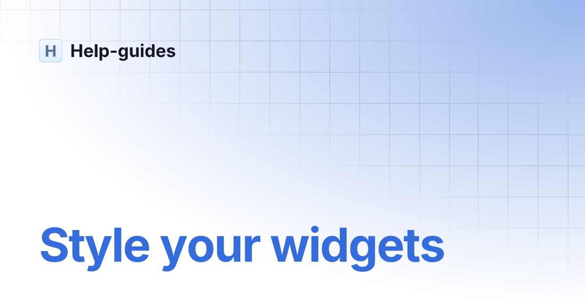Style your widgets | Help-guides