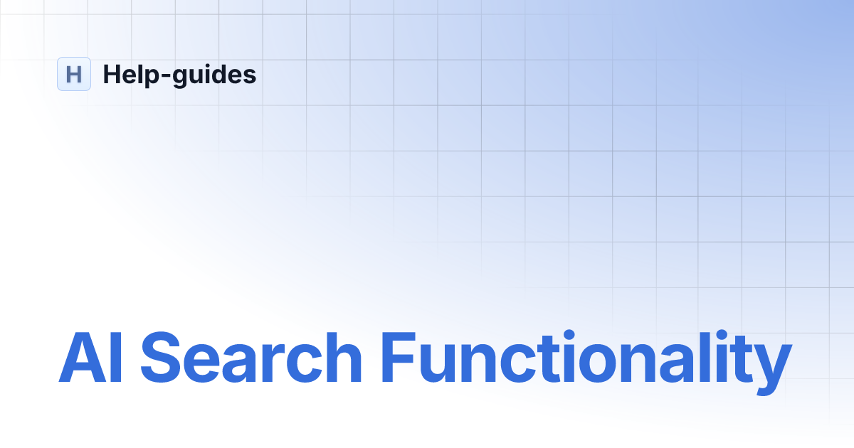 AI Search Functionality | Help-guides